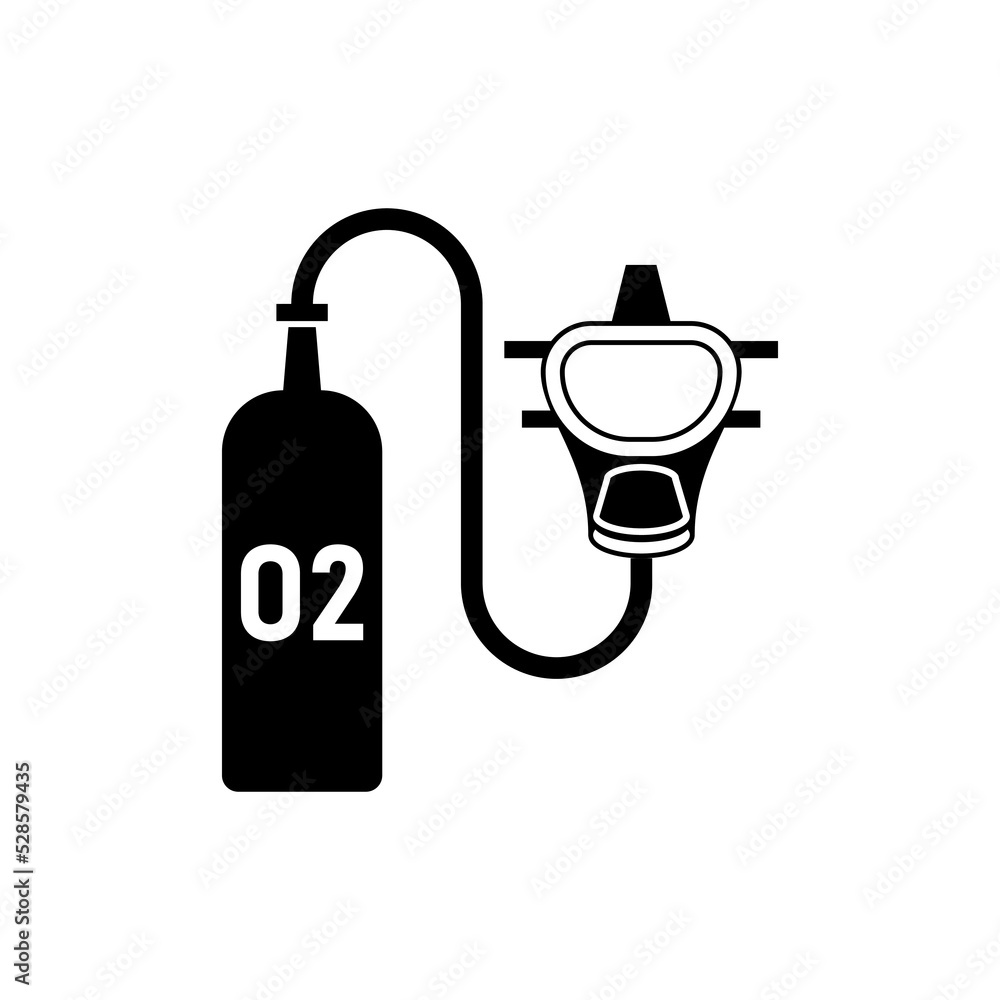Self contained breathing apparatus. Emergency rescue icon for confined ...