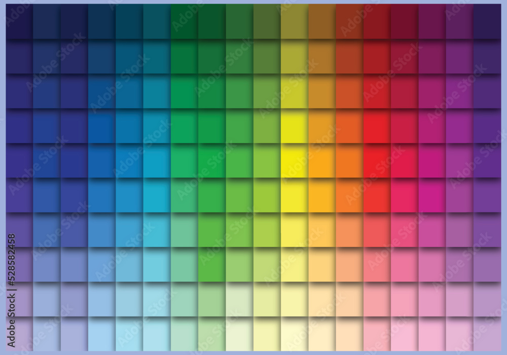 The large set of cool color swatches with shadows vector illustration ...