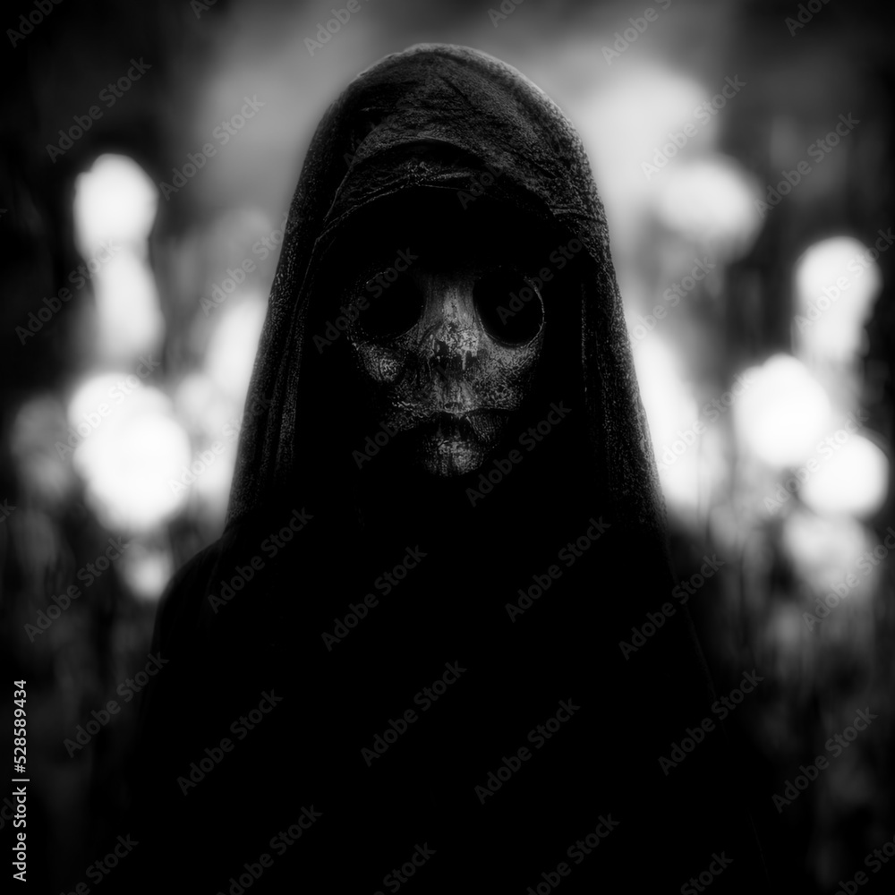 3d illustration of lady death or the female version of the Grim Reaper ...