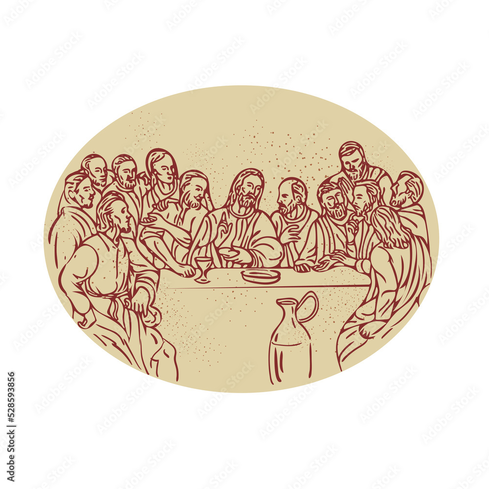 Poster Last Supper Jesus Apostles Drawing – Wall Art | UkPosters