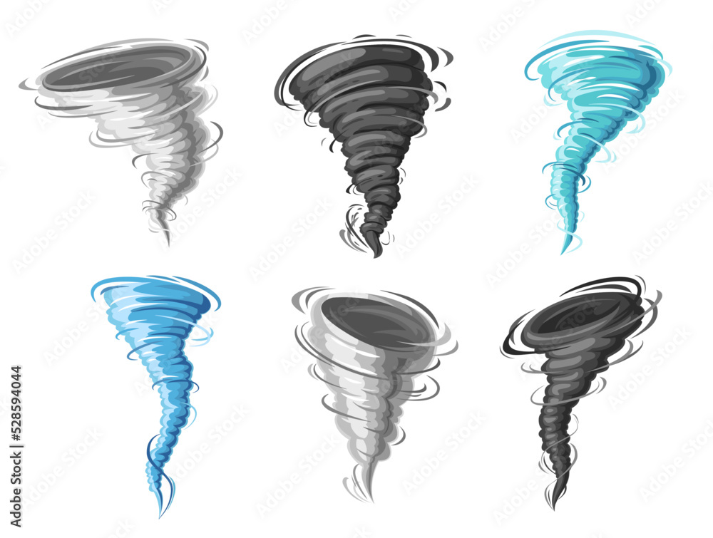 Cartoon tornado hurricane twister or cyclone storm, vector whirlwind or ...