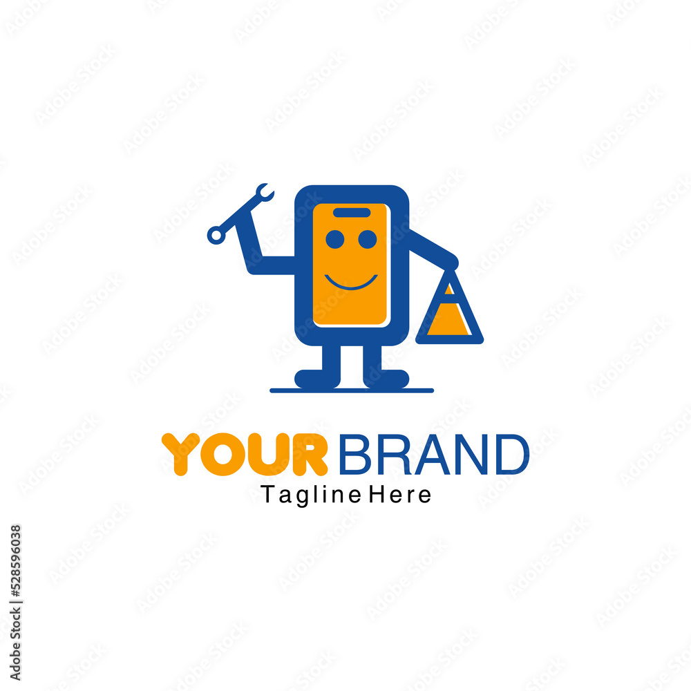 mobile phone repair mascot logo design. suitable for shop business and ...