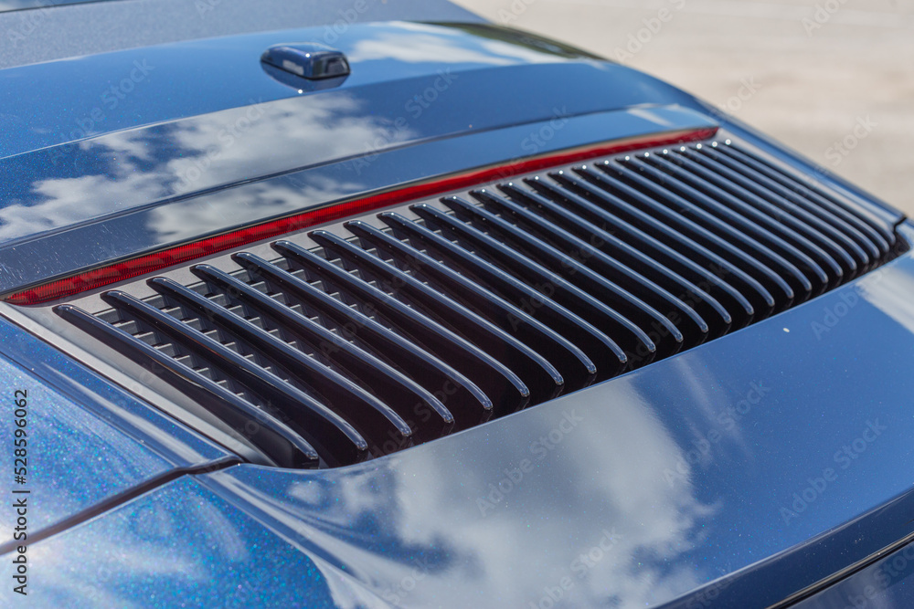Rear End of a Sports Cars Ventilation Grate with the Antenna and Soft ...