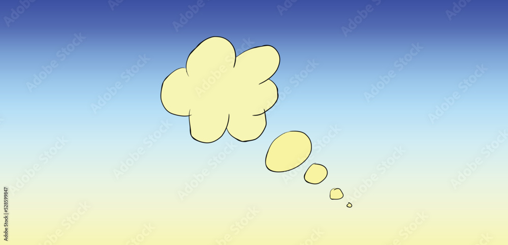 speach tought baloon comic cloud mind thinking balloon in yellow color ...