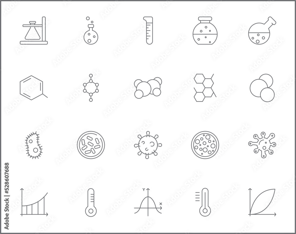 Simple Set of science Related Vector Line Icons. Contains such Icons as ...