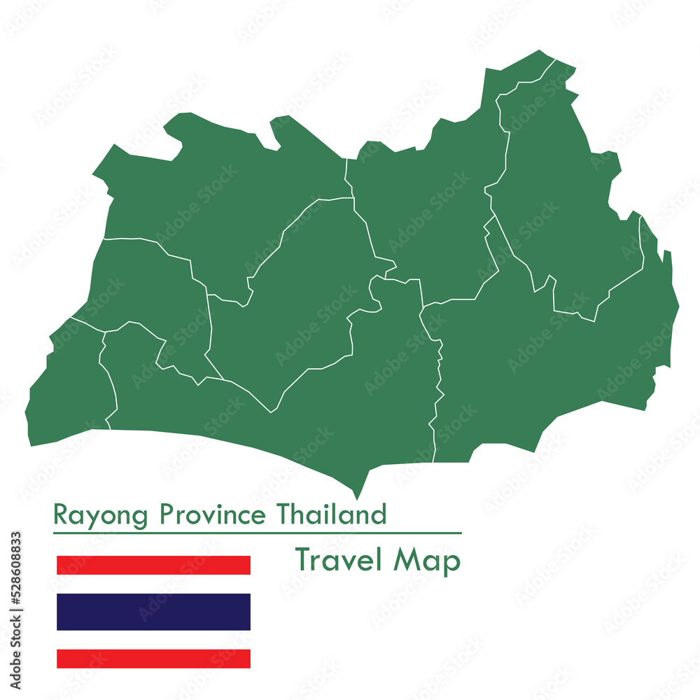 Green Map Rayong Province is one of the provinces of Thailand. Stock ...