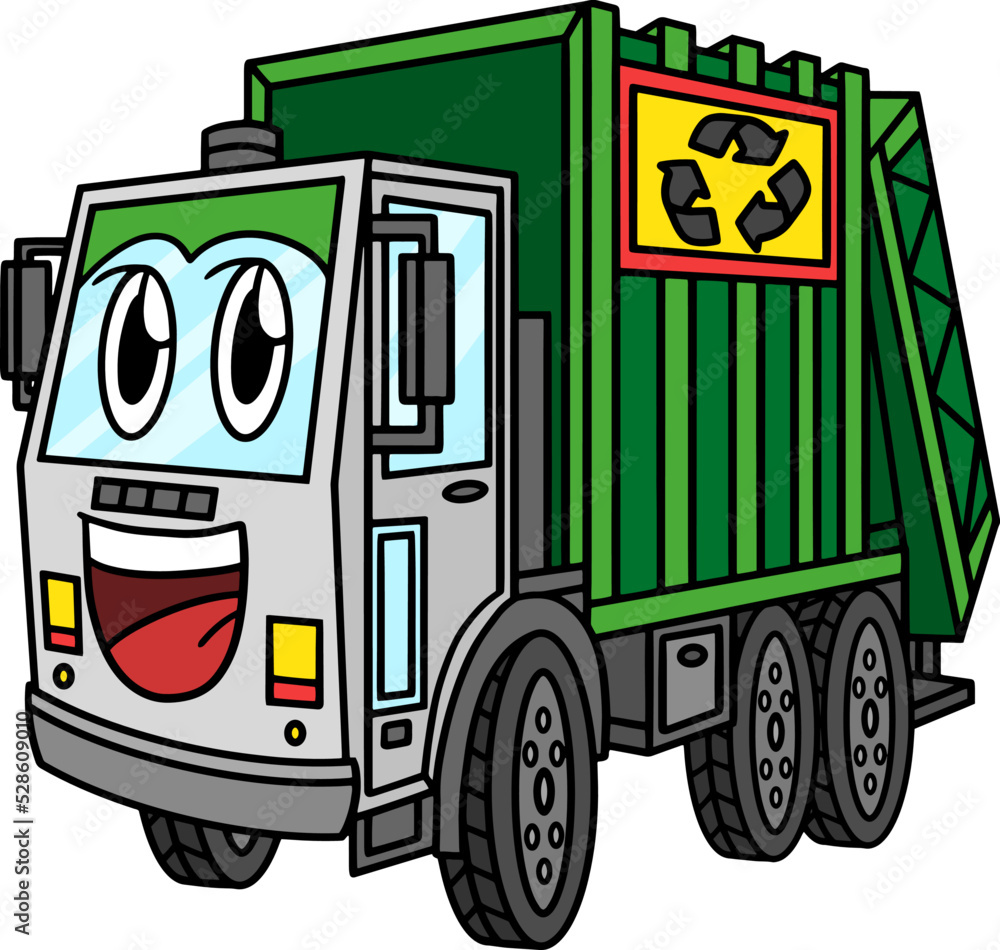 Garbage Truck with Face Vehicle Cartoon Clipart Stock Vector | Adobe Stock Garbage Truck with Face Vehicle Cartoon Clipart Stock Vector | Adobe Stock