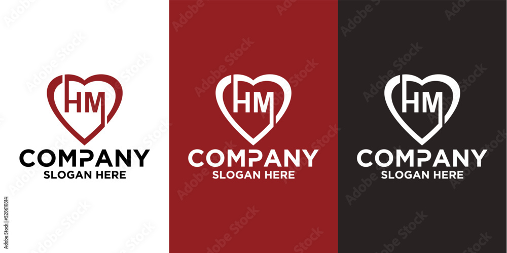 Initial letter H M logo vector design template Stock Vector | Adobe Stock