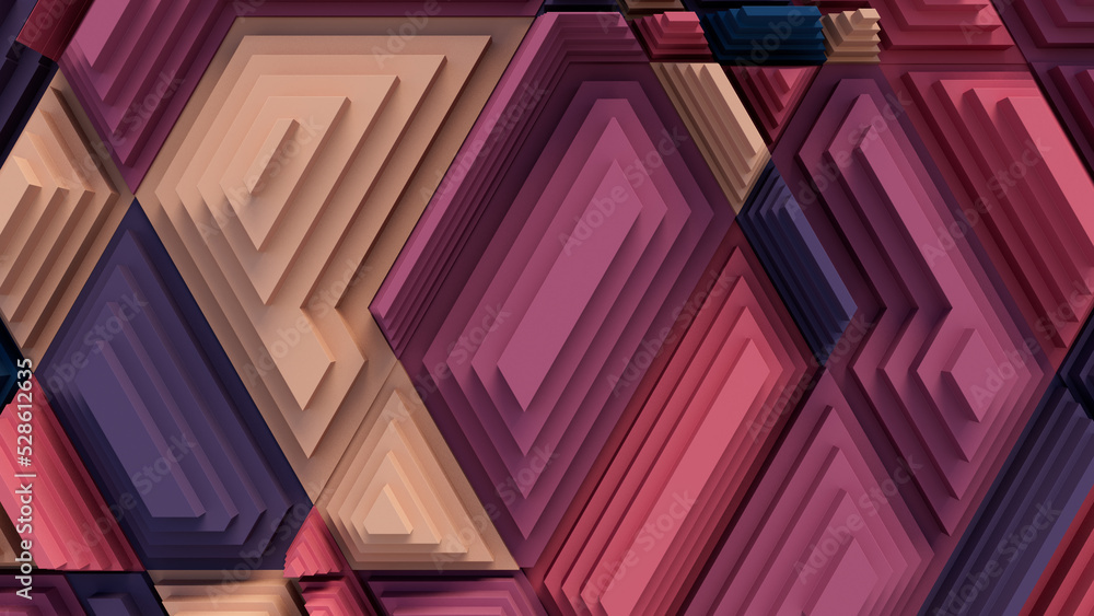 Multicolored Tech Background With A Geometric 3d Structure Bright