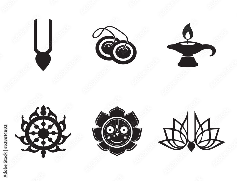 Hare Krishna icon set. Indian logo Stock Vector | Adobe Stock