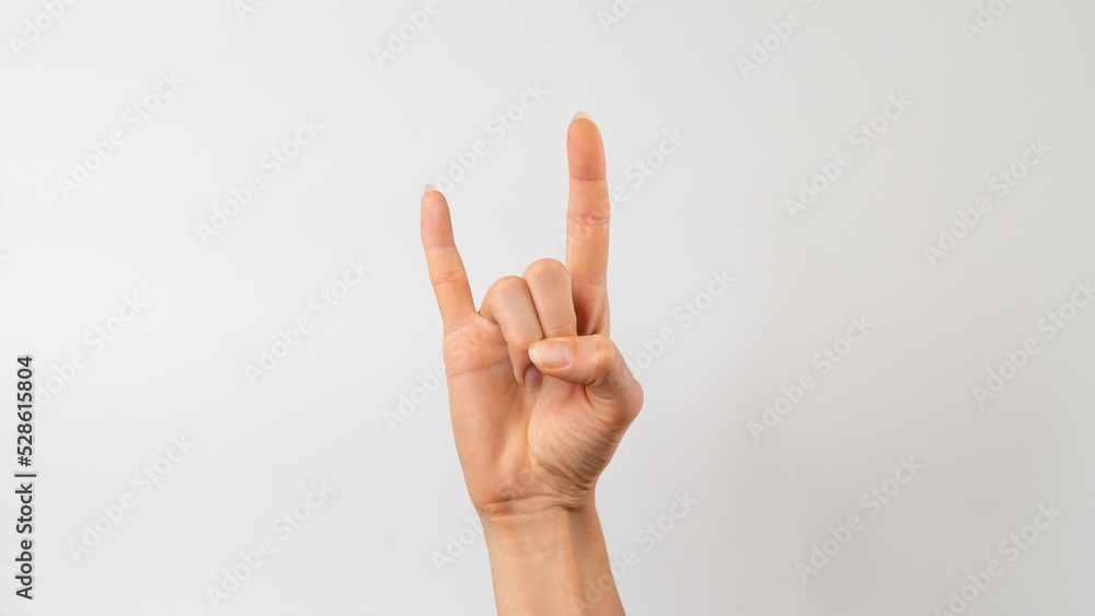 sign language of the deaf and dumb, phrase - rock and roll, rock on ...