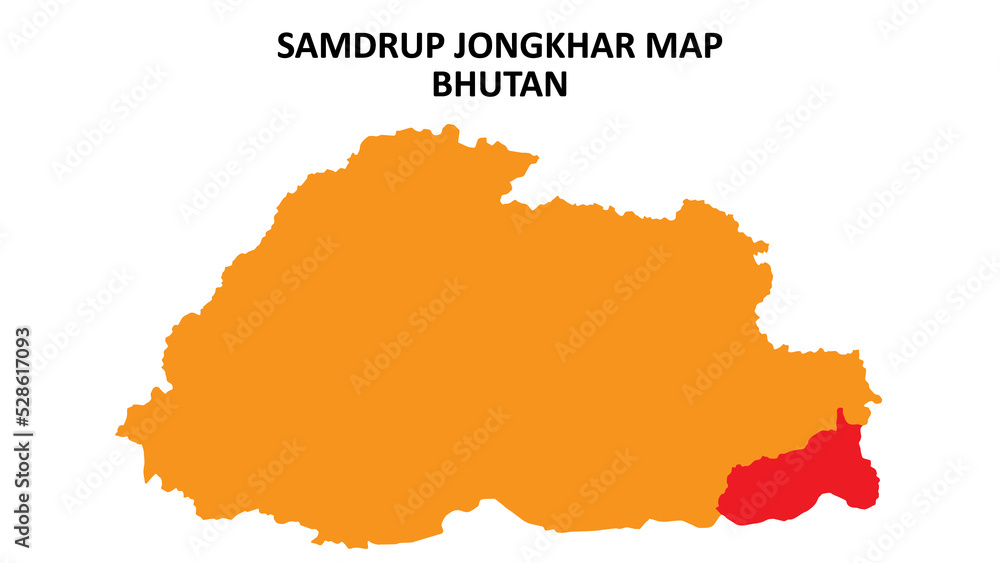 Samdrup Jongkhar State and regions map highlighted on Bhutan map. Stock ...