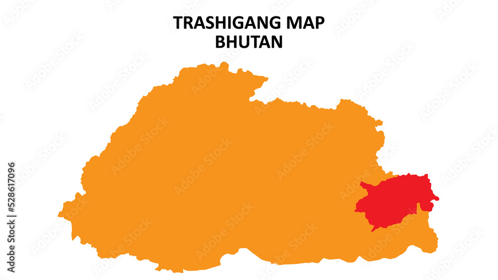 Trashigang State and regions map highlighted on Bhutan map. Stock ...