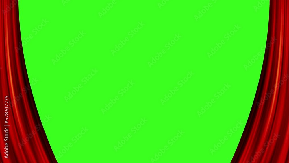 Red Curtains Opening and Closing Transition on Green Screen - Red ...