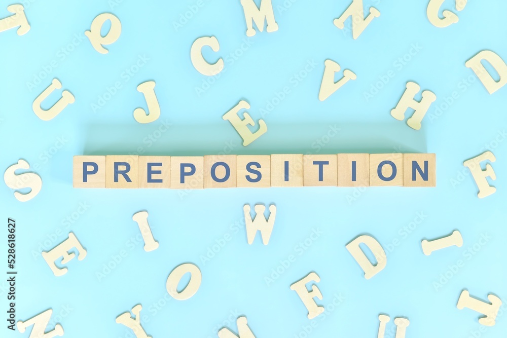 Preposition concept in English grammar and learning class lesson ...