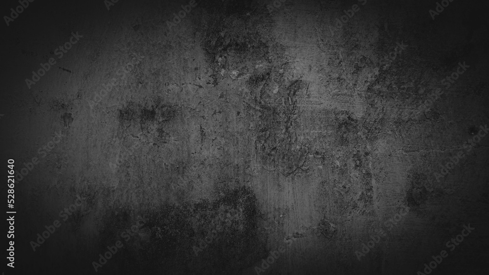 Black background of a clear and detailed wall texture and copy space ...