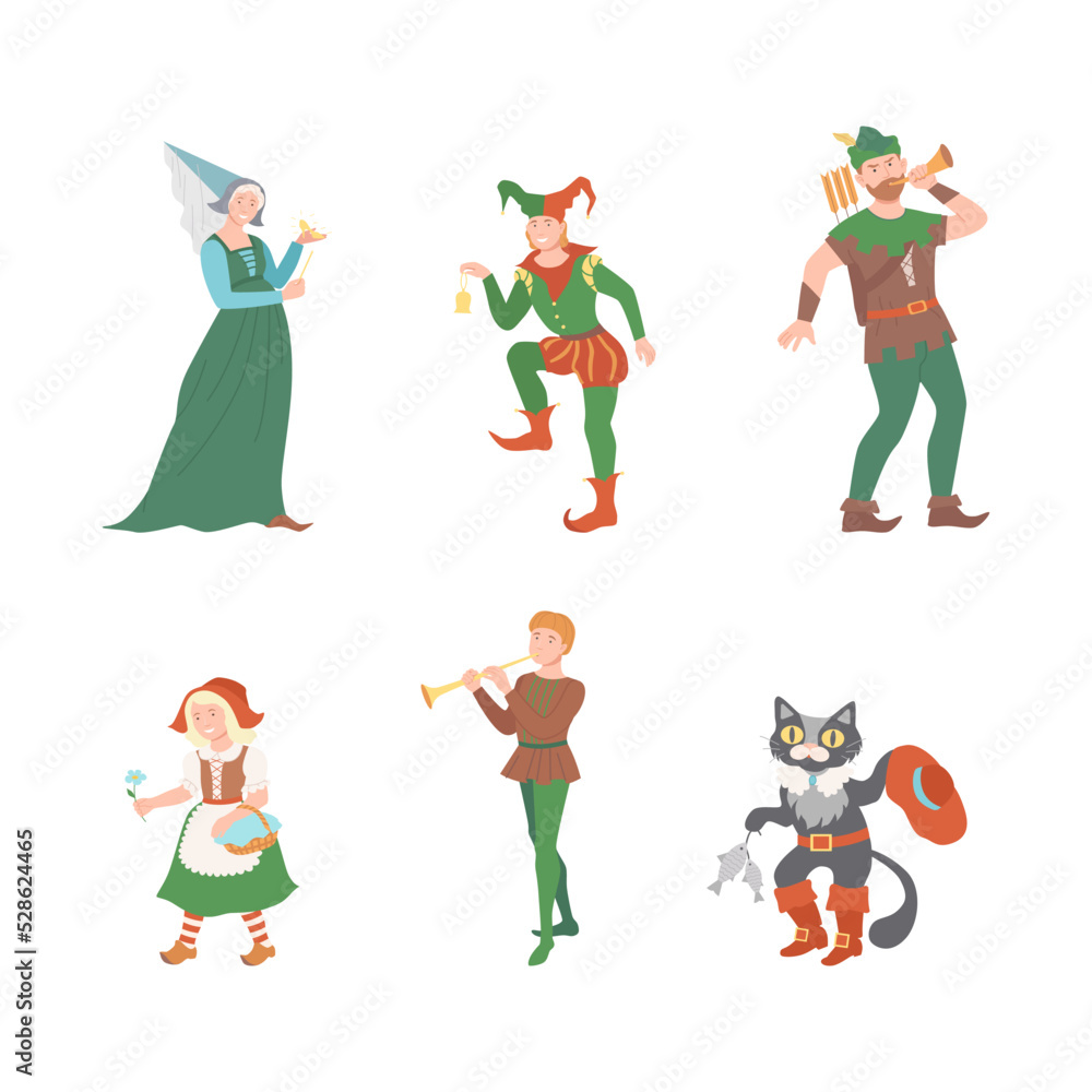 Fabulous Medieval Character from Fairytale with Red Riding Hood, Pussy ...