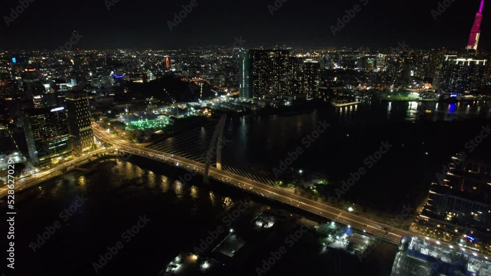 4k Aerial Drone shot of High rise buildings in Ho Chi Minh city ...