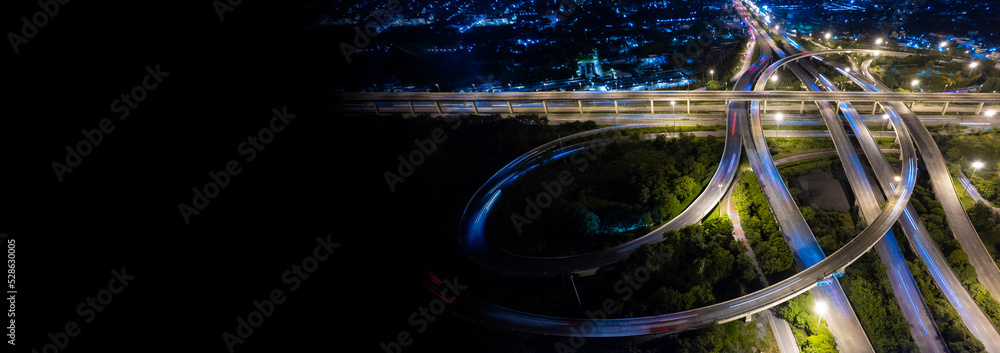 Aerial view of road interchange or highway intersection of Expressway ...