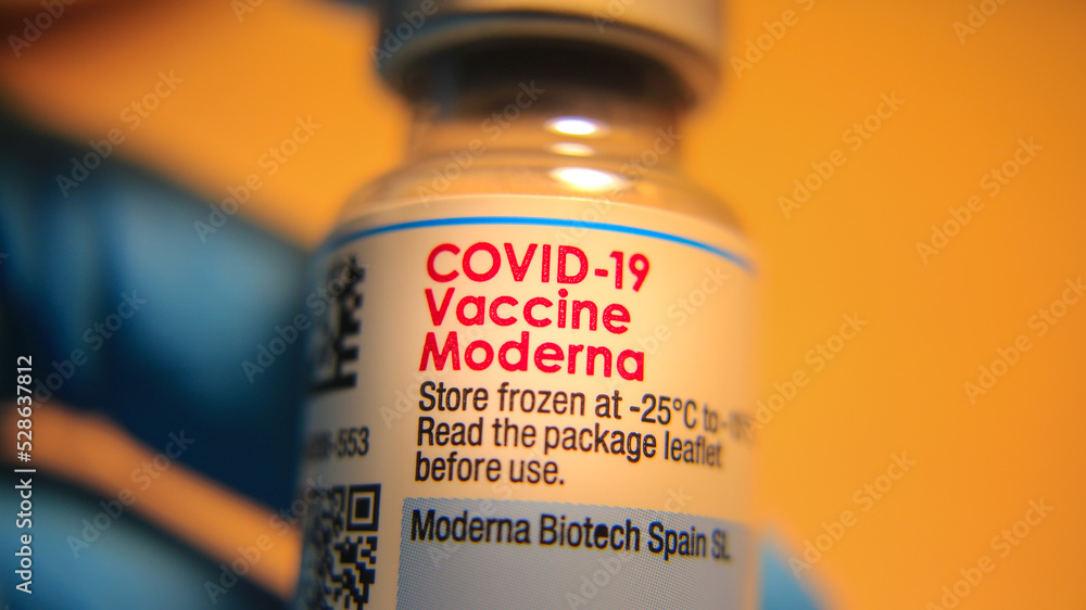 Thailand – SEPTEMBER 5. 2022: Closeup of biontech pfizer and moderna ...