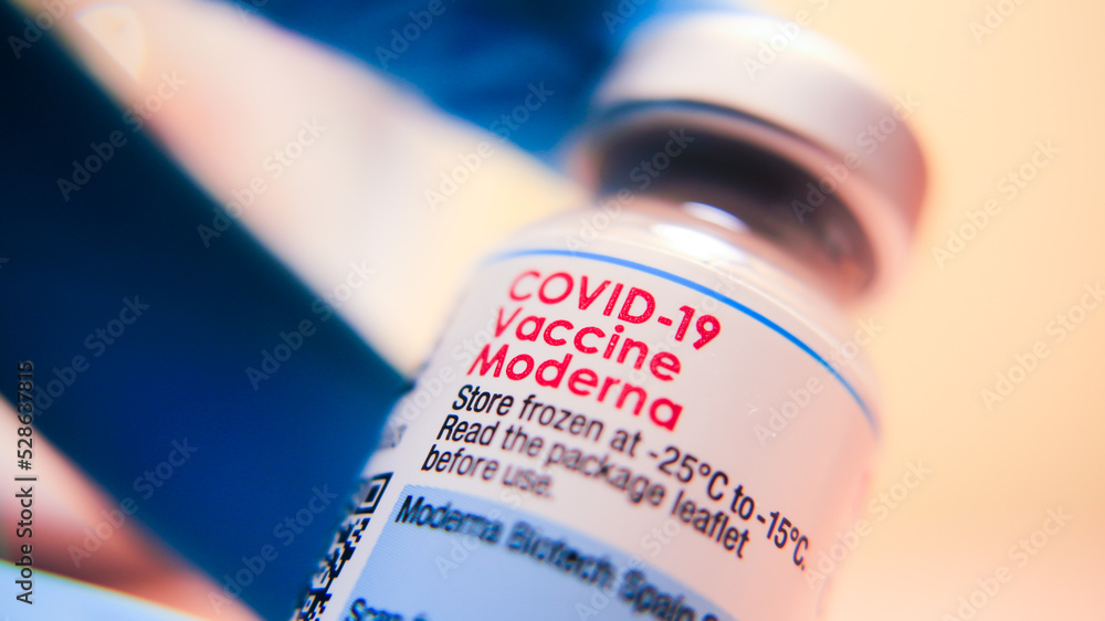 Thailand – SEPTEMBER 5. 2022: Closeup of biontech pfizer and moderna ...