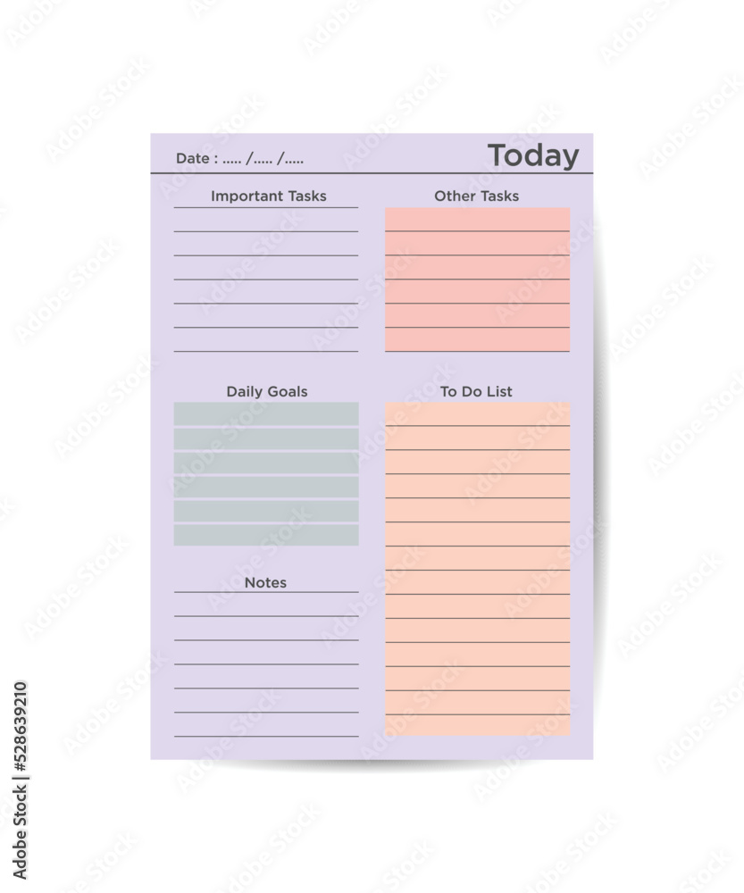 Business organizer schedule page for a day for effective planning ...