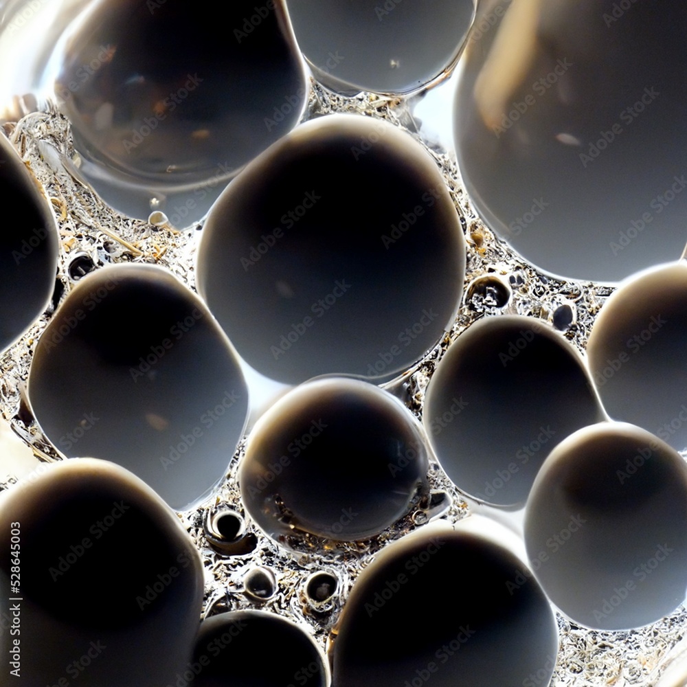 Reflective chrome bubble background wallpaper. Black white image, photo ...