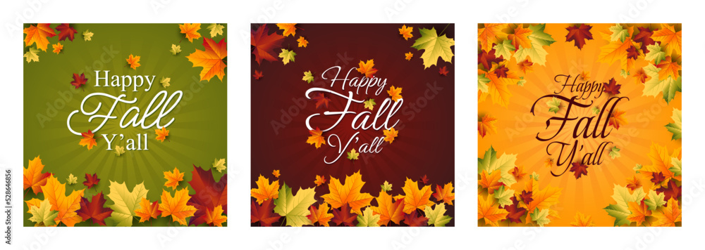 Autumn Background, set of abstract backgrounds with leave frame, autumn ...