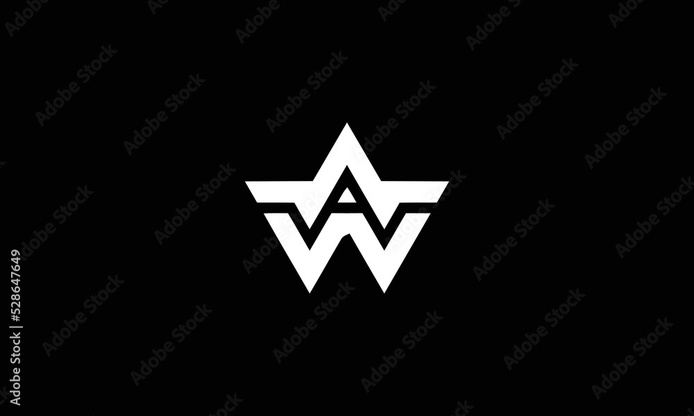 Abstract letter AW logo. This logo icon incorporate with abstract shape ...