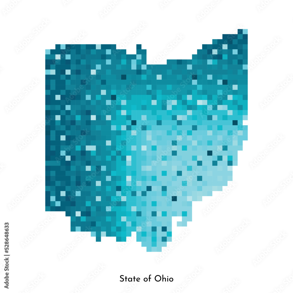 Vector isolated geometric illustration with icy blue area of USA ...