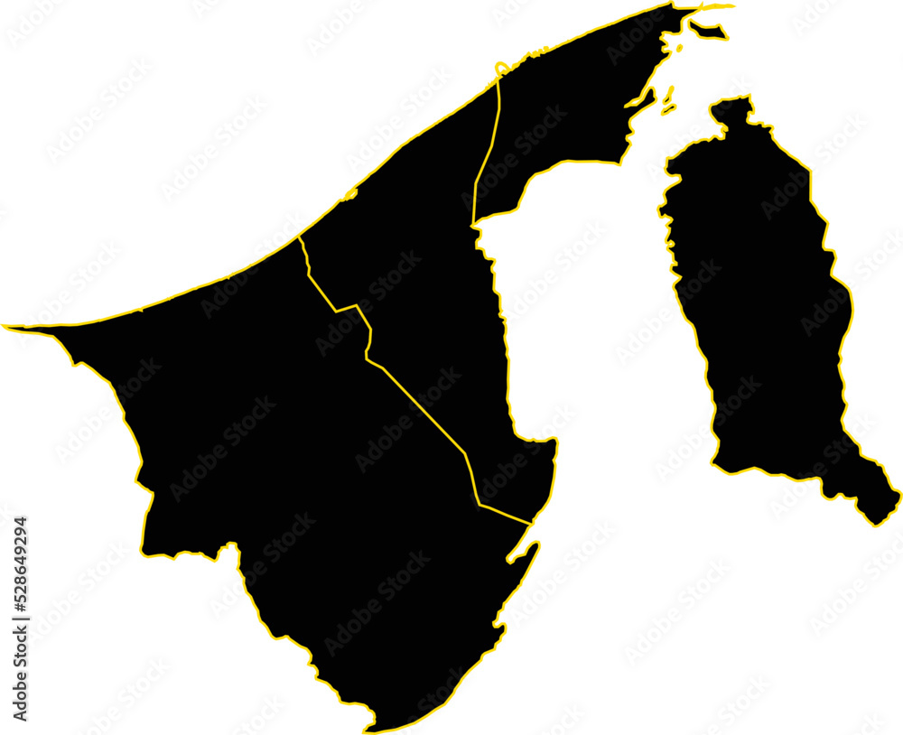 Map Brunei Darussalam Couple Set Map Of Brunei Darussalam Vector
