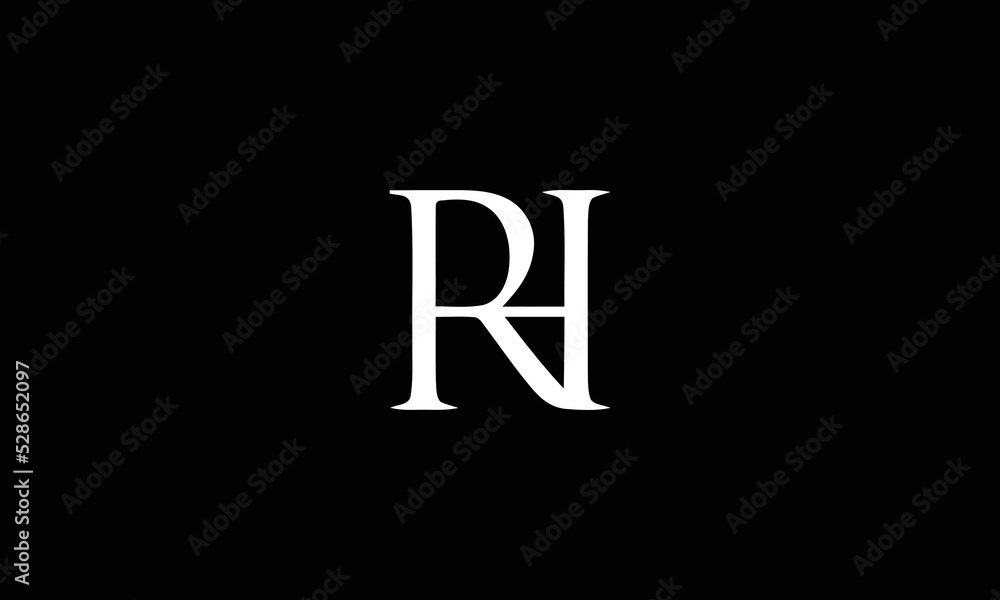 RH Modern creative unique elegant minimal. RH initial based letter icon ...