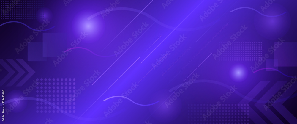 Violet blue gradient vector background with dotted and curve line ...