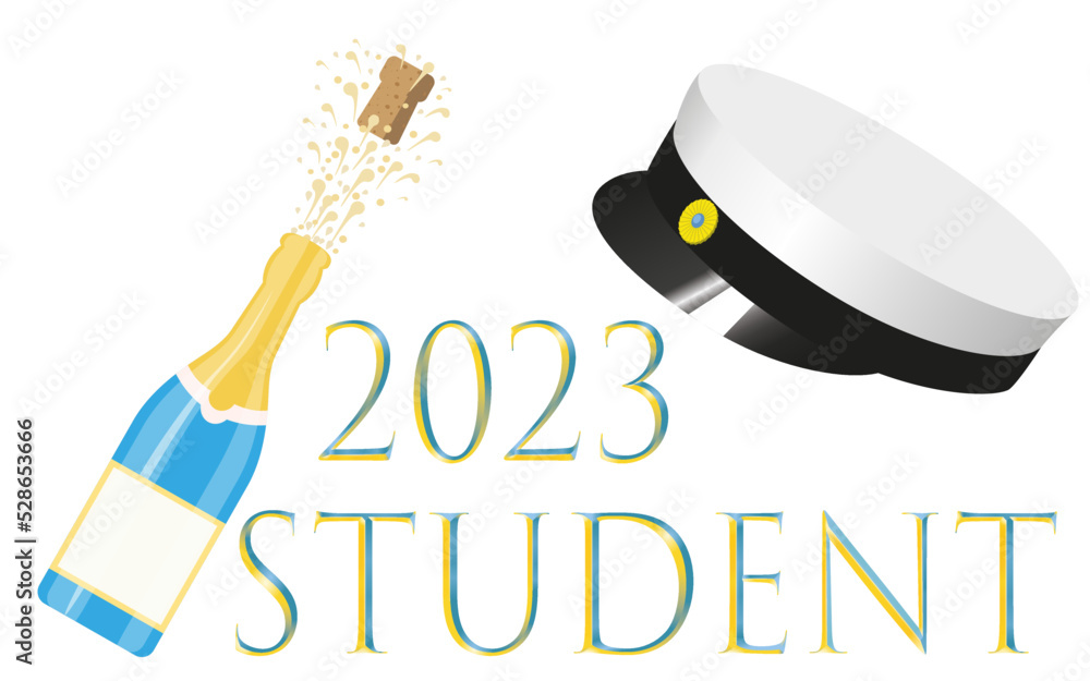 Student 2023.Traditional Swedish graduation cap and a bottle of ...