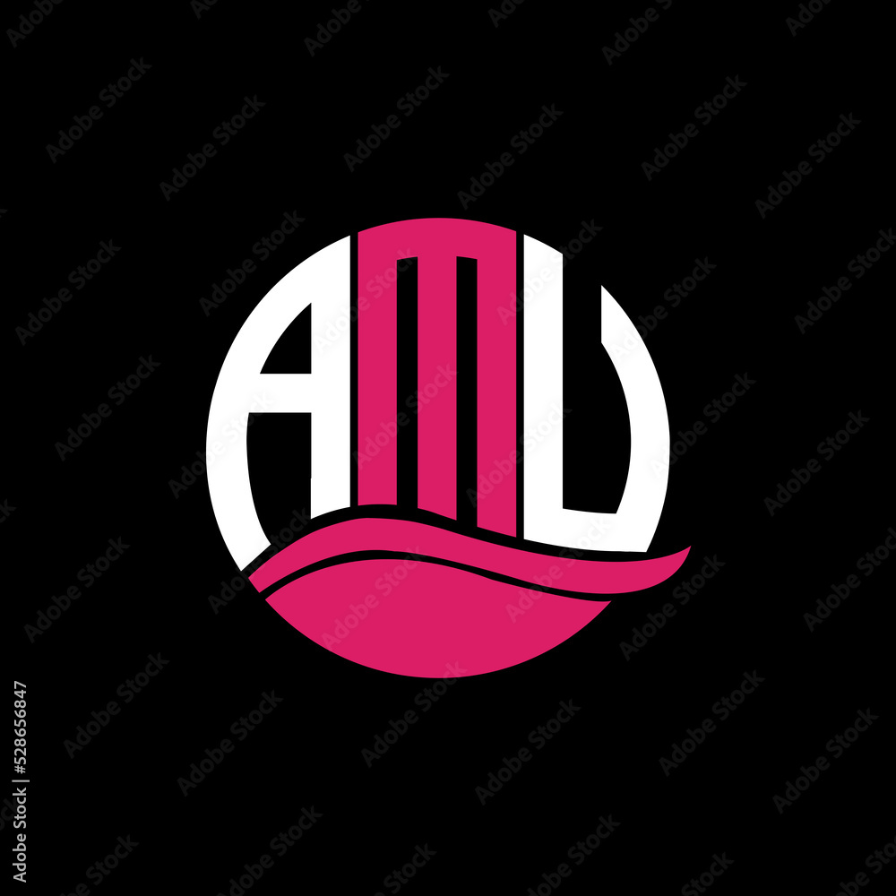 AMU logo monogram isolated on circle element design template, AMU ...