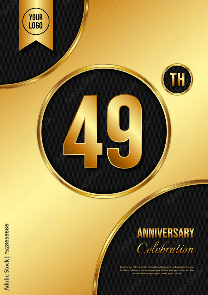 49 Year Anniversary celebration template design. Golden Anniversary ...