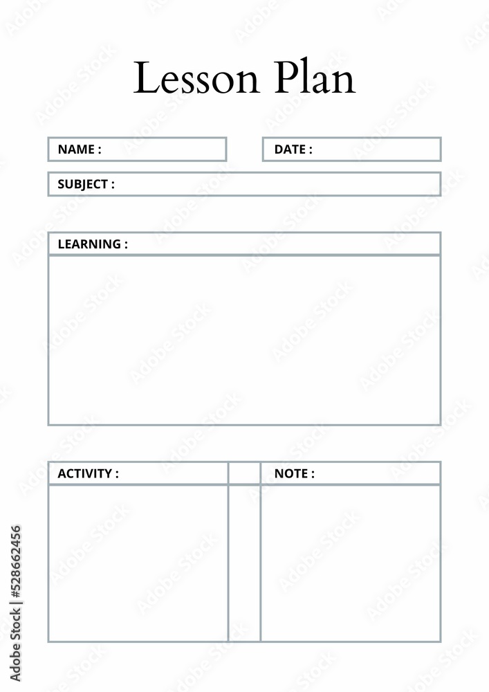 Lesson Plan Stock Illustration | Adobe Stock