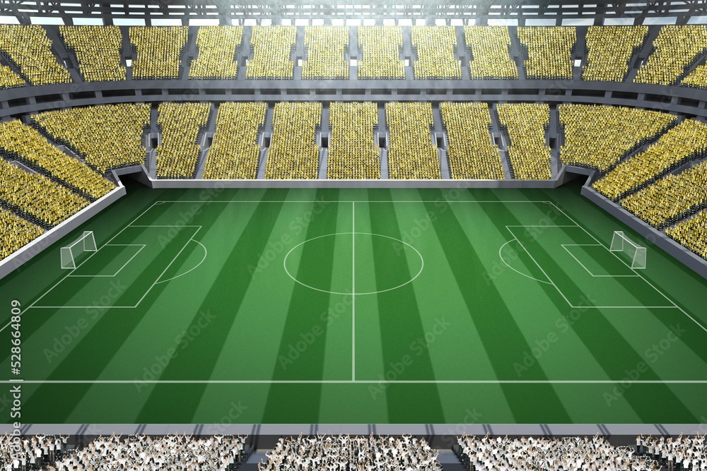 Vast football stadium with fans in blue Stock Illustration | Adobe Stock