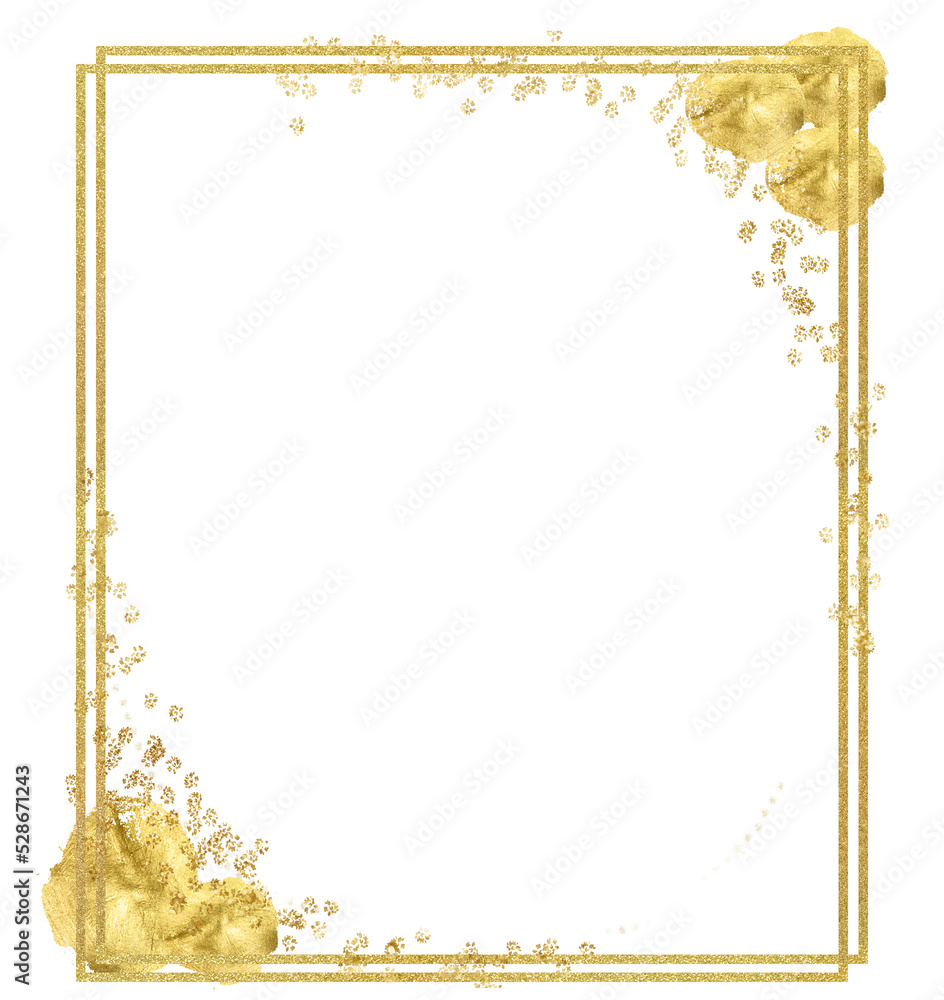 Gold Foil Frame ,gold splatter frames glitter,Gold brush stroke on ...