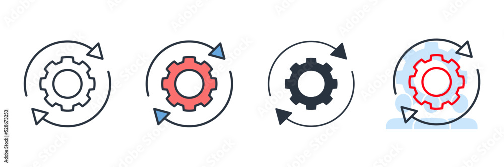 process management icon logo vector illustration. optimization symbol ...