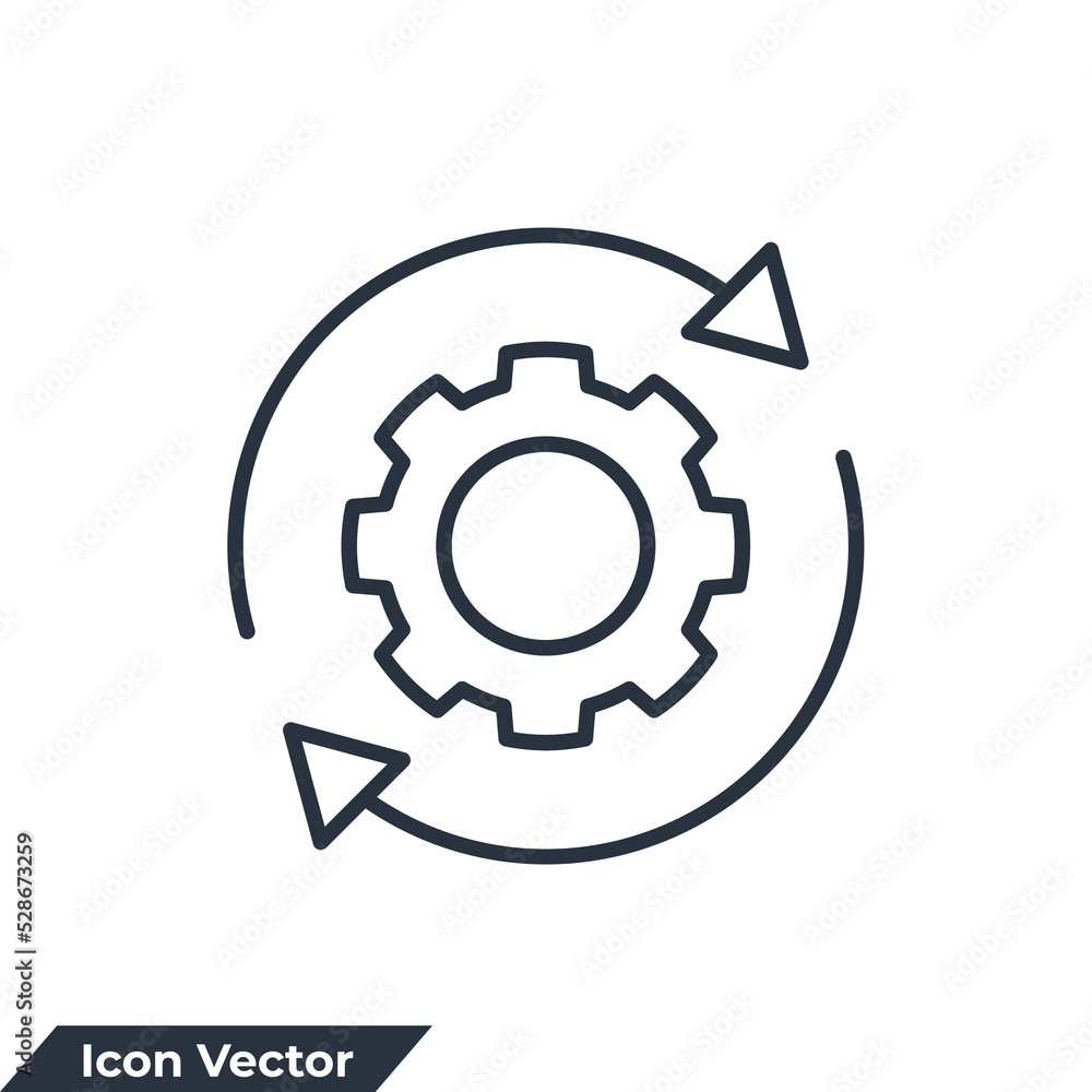 process management icon logo vector illustration. optimization symbol ...
