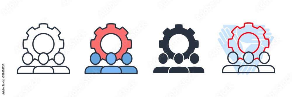 User group network management icon logo vector illustration. work group ...