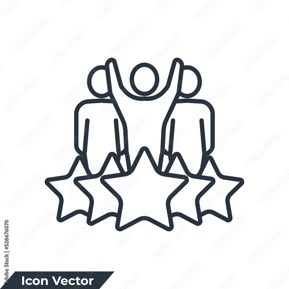 People team and star icon logo vector illustration. experience symbol ...
