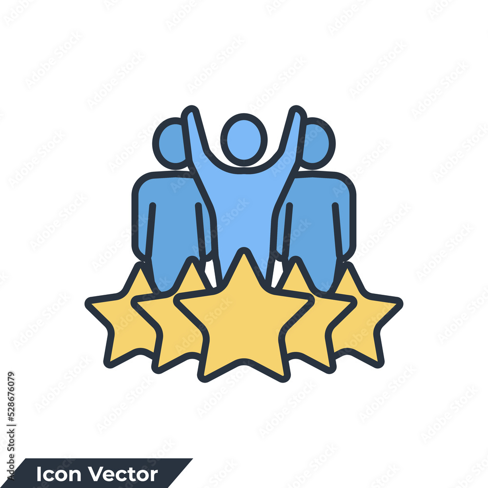 People team and star icon logo vector illustration. experience symbol ...