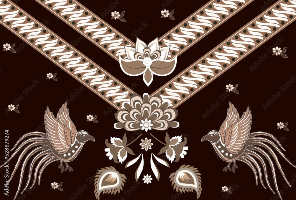 Traditional Batik Pattern from Indonesia Vector Illustration. Batik ...