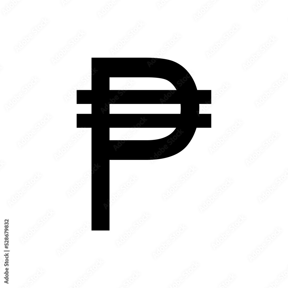 Philippine peso currency sign isolated on white background. Vector ...