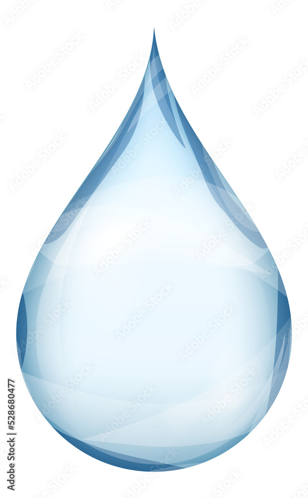 Blue droplet. Realistic water drop. Transparent blue raindrop Stock ...