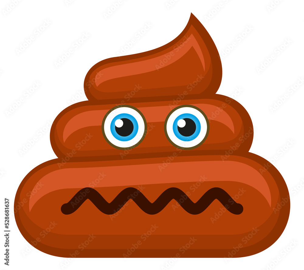 Frustrated poop sign. Sad pile of poo emoji Stock Illustration | Adobe ...