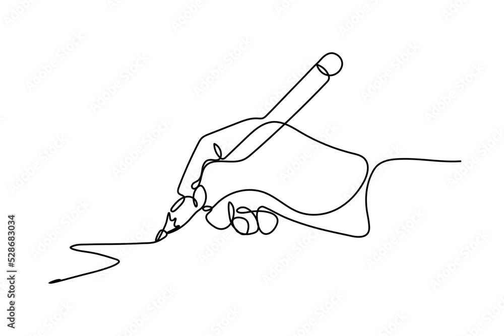 continuous line drawing of hand drawing line with pen Stock Vector ...