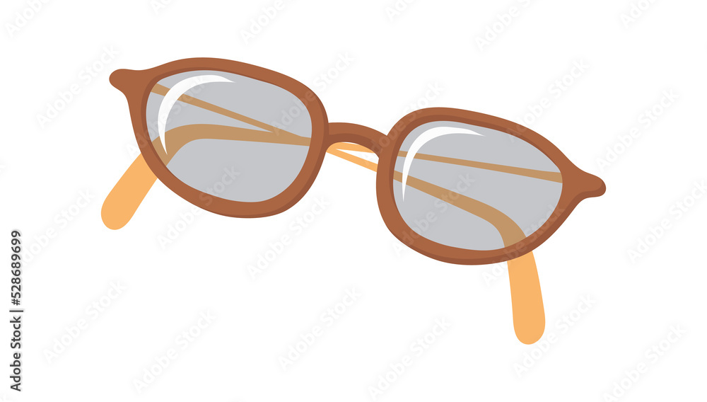 Cartoon Eyeglasses. brown horn rimmed eye glasses, optics for vision ...